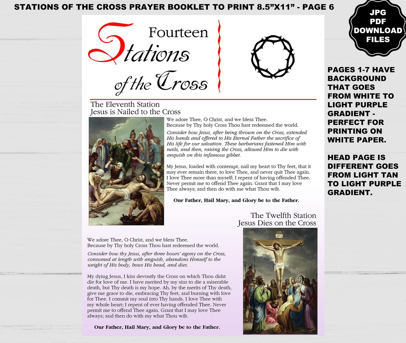 Stations of the Cross Lent Prayer Booklet to Print 8.5”X11” 8 Pages ...