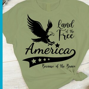Land of the Free Because of the Brave American Eagle SVG, America Retro ...