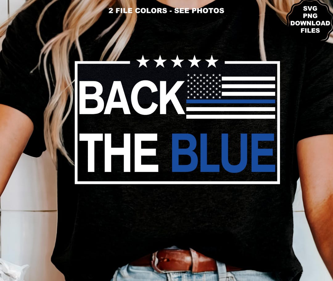 Back the Blue Trump 2024 SVG, Blue Line Flag Police Make America Great ...