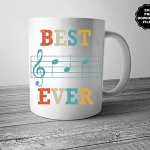 Best Dad Ever SVG, Dad Music Notes SVG, Musician Dad Father Music ...