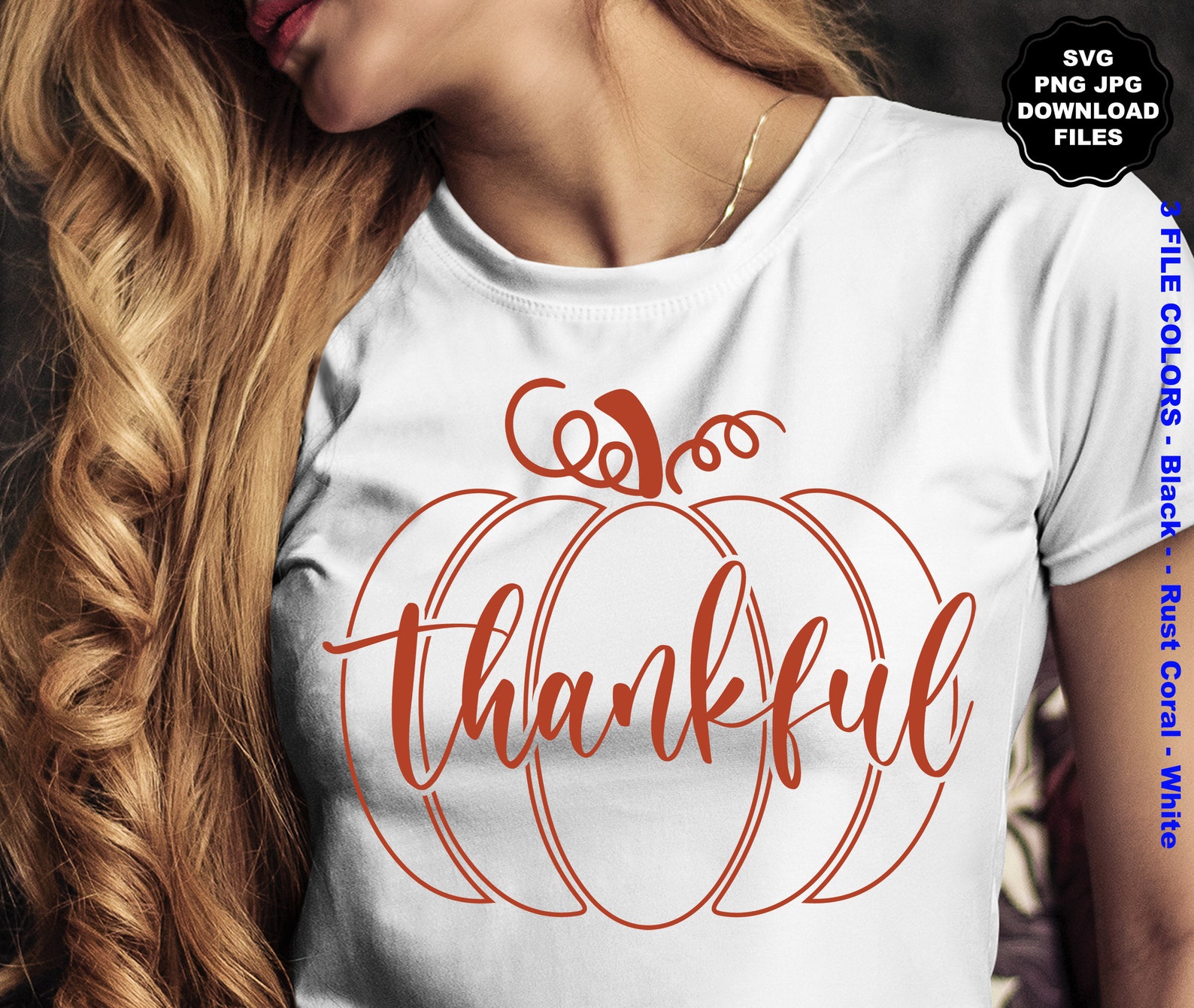 Thankful Pumpkin SVG Thankful T-shirt SVG Fall Thanksgiving - Etsy