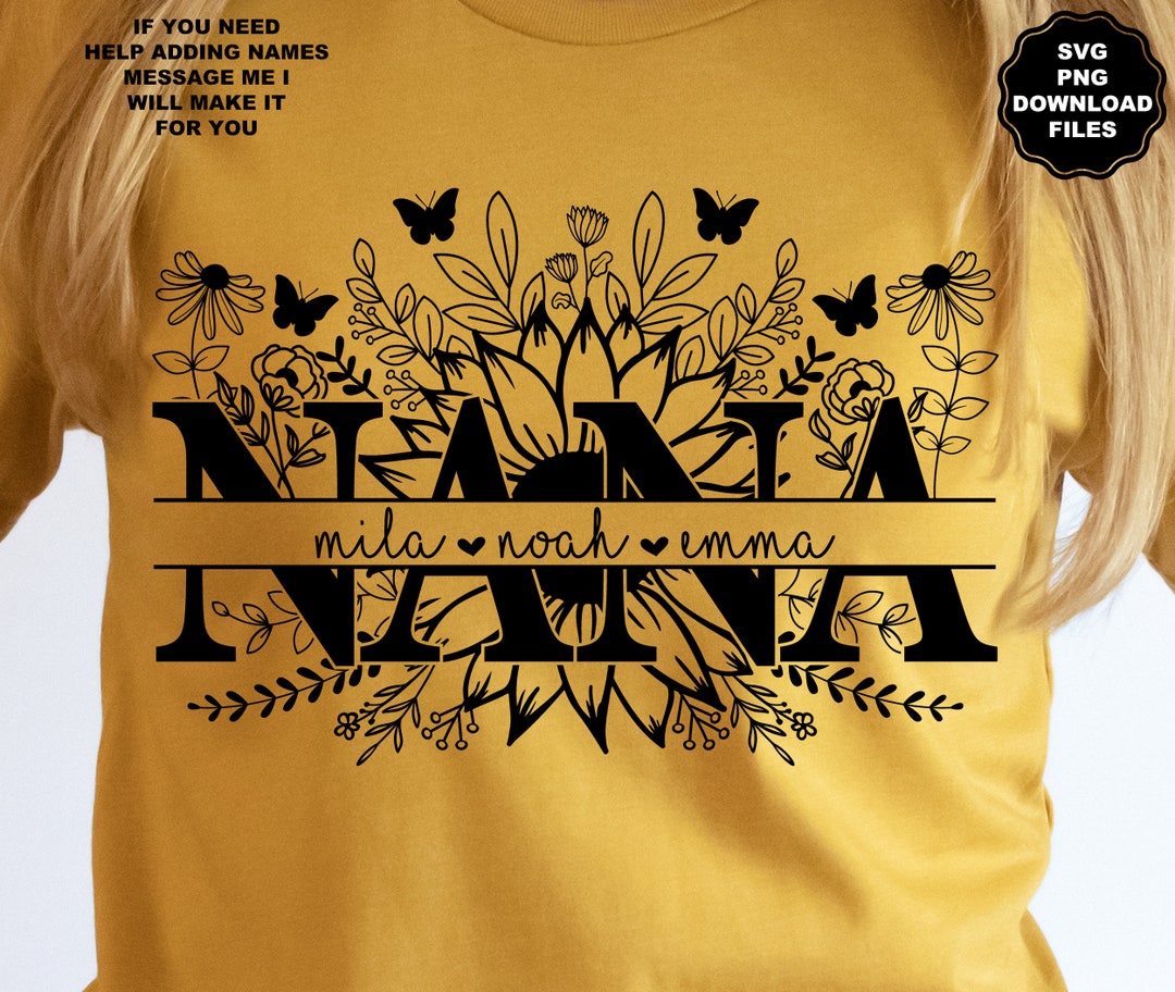 Nana Split Monogram Svg, Add Kids Names, Mother's Day SVG, Mom ...