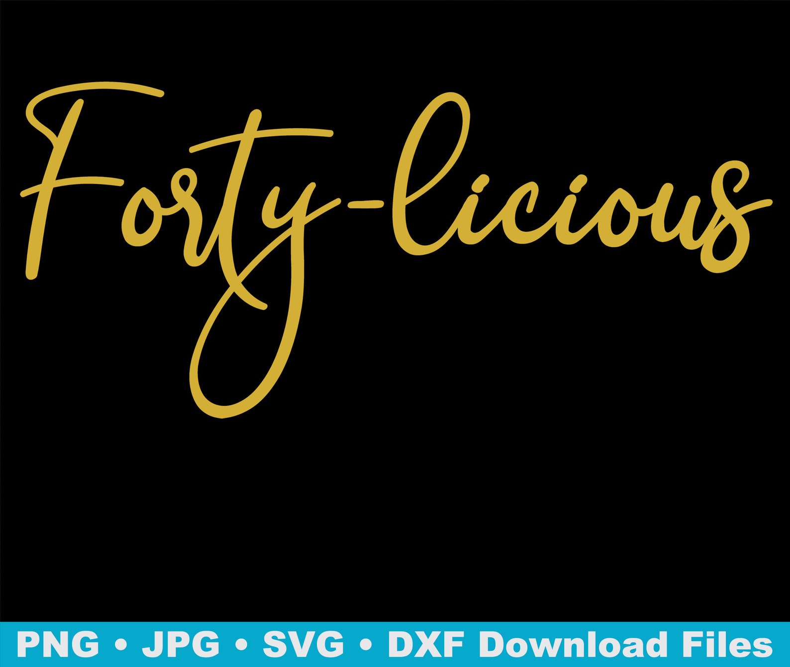 Forty-licious SVG Add Name 40th Birthday Celebration - Etsy