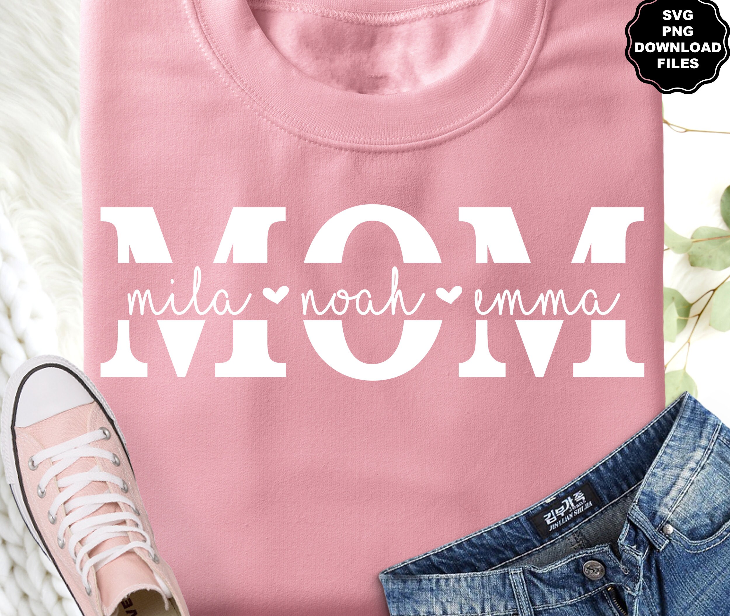 Mom Split Monogram Svg Dad Split Monogram Mom Add Kids - Etsy