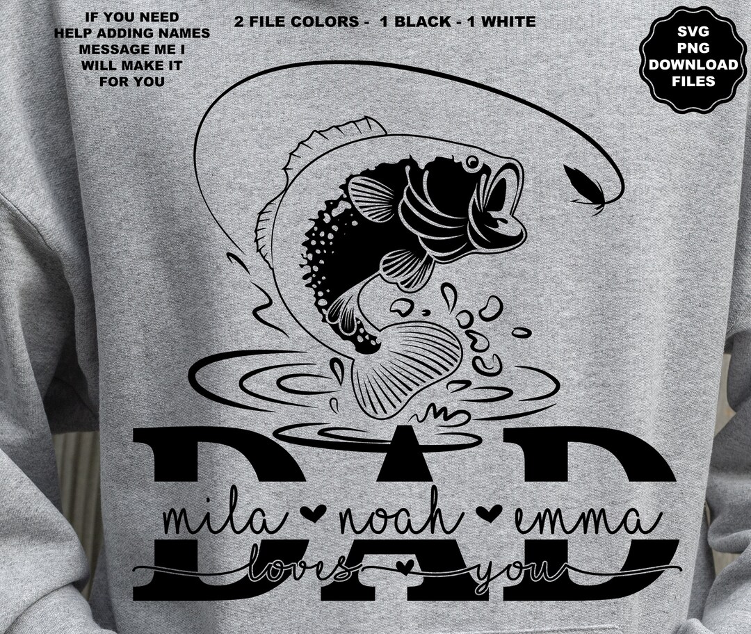 Dad Split Monogram, Dad Loves You SVG, Dad SVG, Dad Add Kids Names, Dad ...