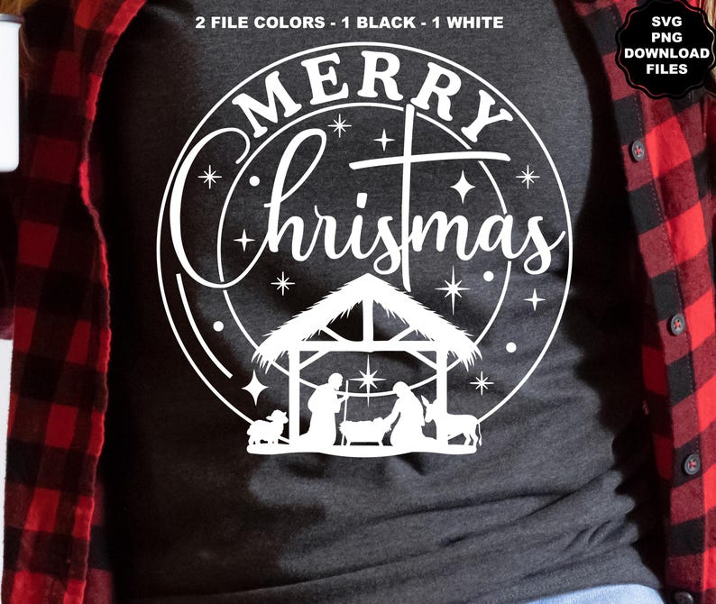 Christmas SVG PNG, Manger SVG, Merry Christmas, Manger Silhouette ...