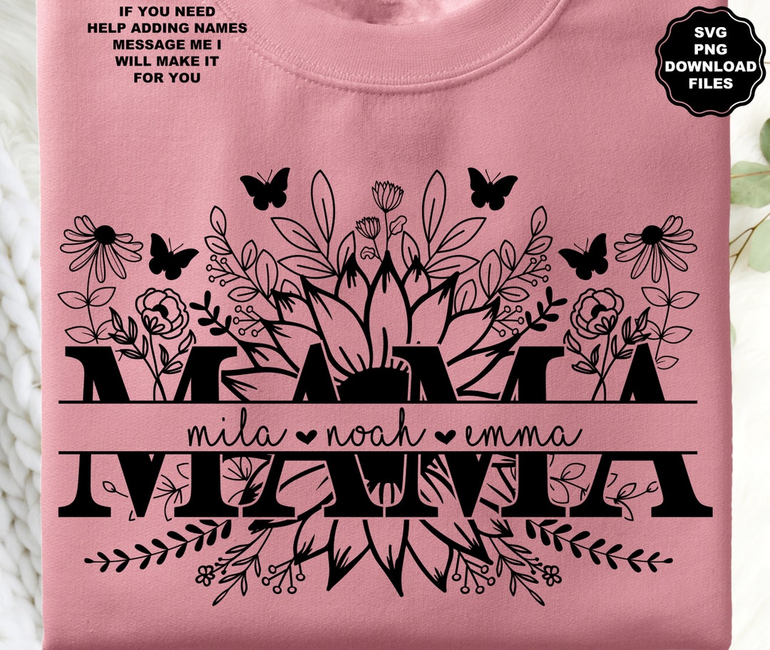 Mama Split Monogram Svg, Add Kids Names, Mother's Day SVG, Mama ...