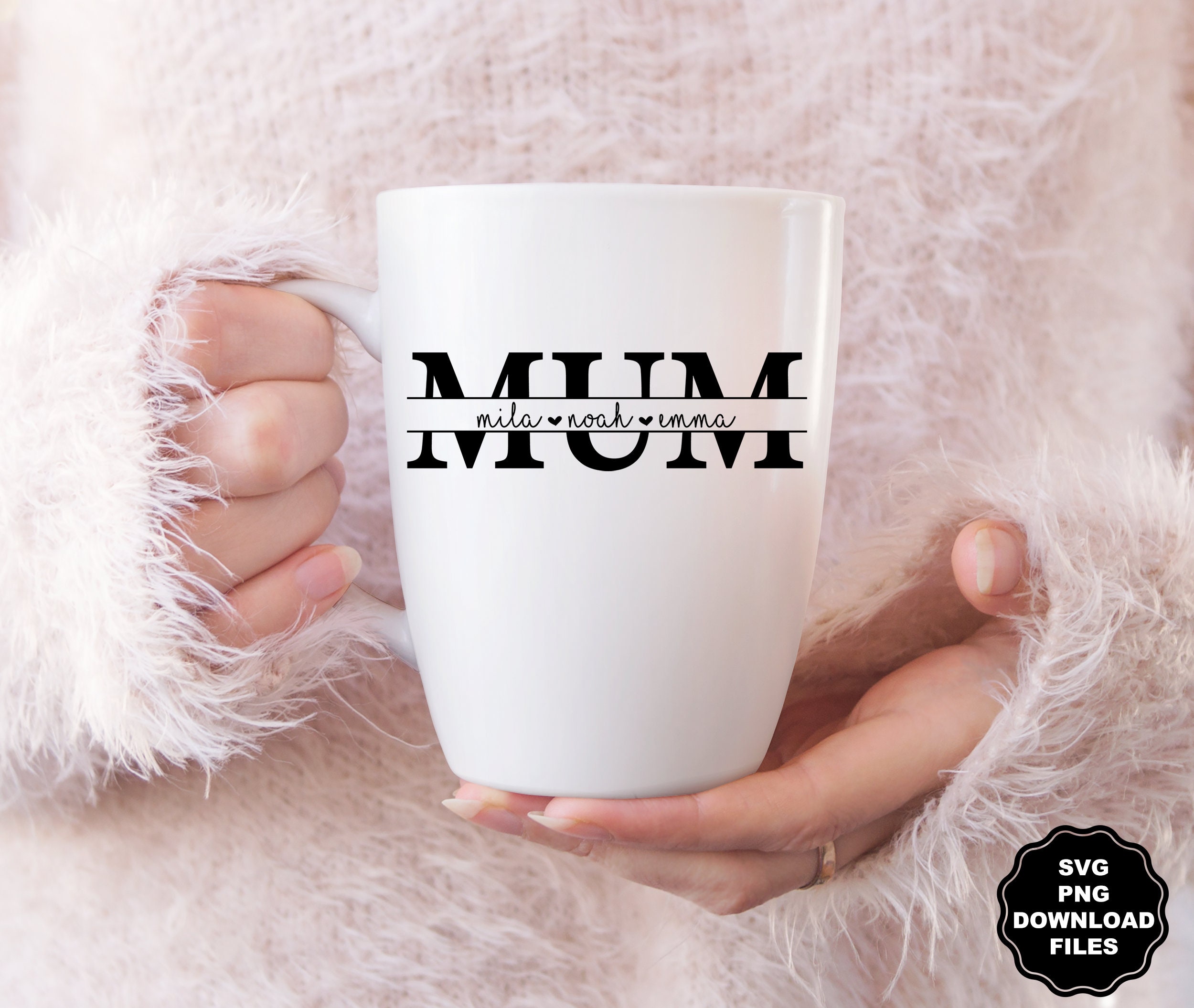 Mom Split Monogram Svg Add Kids Names Mama Nina Mum Mimi - Etsy UK