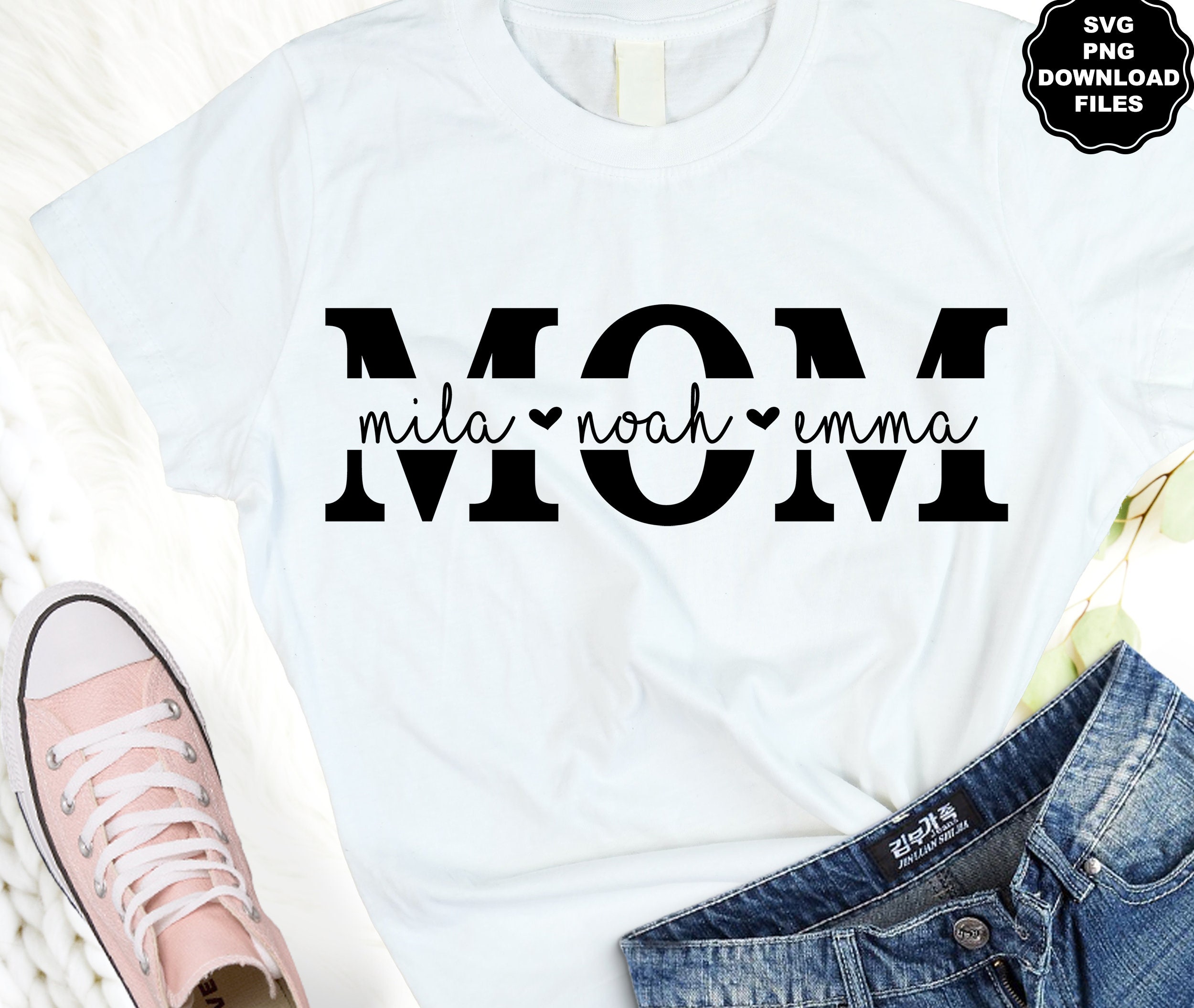 Mom Split Monogram Svg Dad Split Monogram Mom Add Kids - Etsy