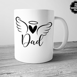 Dad Angel Wings SVG, in Loving Memory, Angel Wings Heart, Name With ...