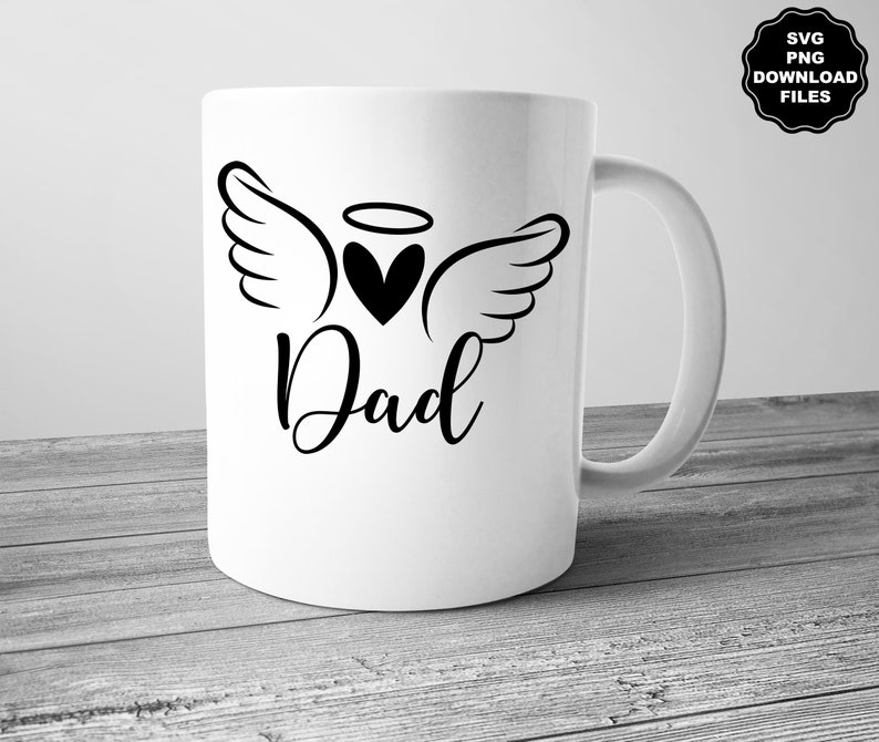 Dad Angel Wings SVG, in Loving Memory, Angel Wings Heart, Name With ...