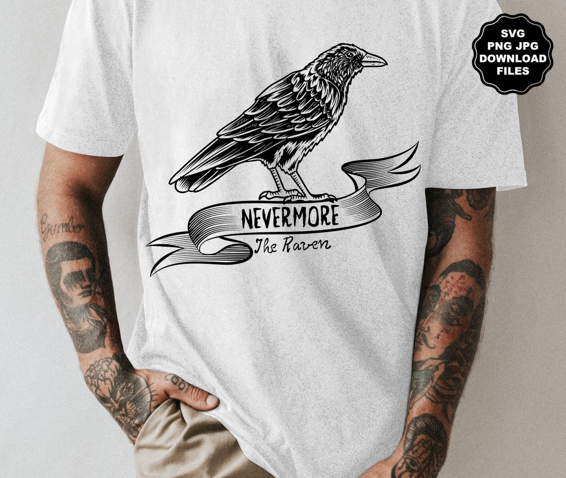 Black Raven SVG Nevermore Edgar Allan Poe SVG the Raven SVG - Etsy