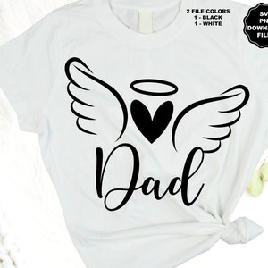 Dad Angel Wings SVG, in Loving Memory, Angel Wings Heart, Name With ...
