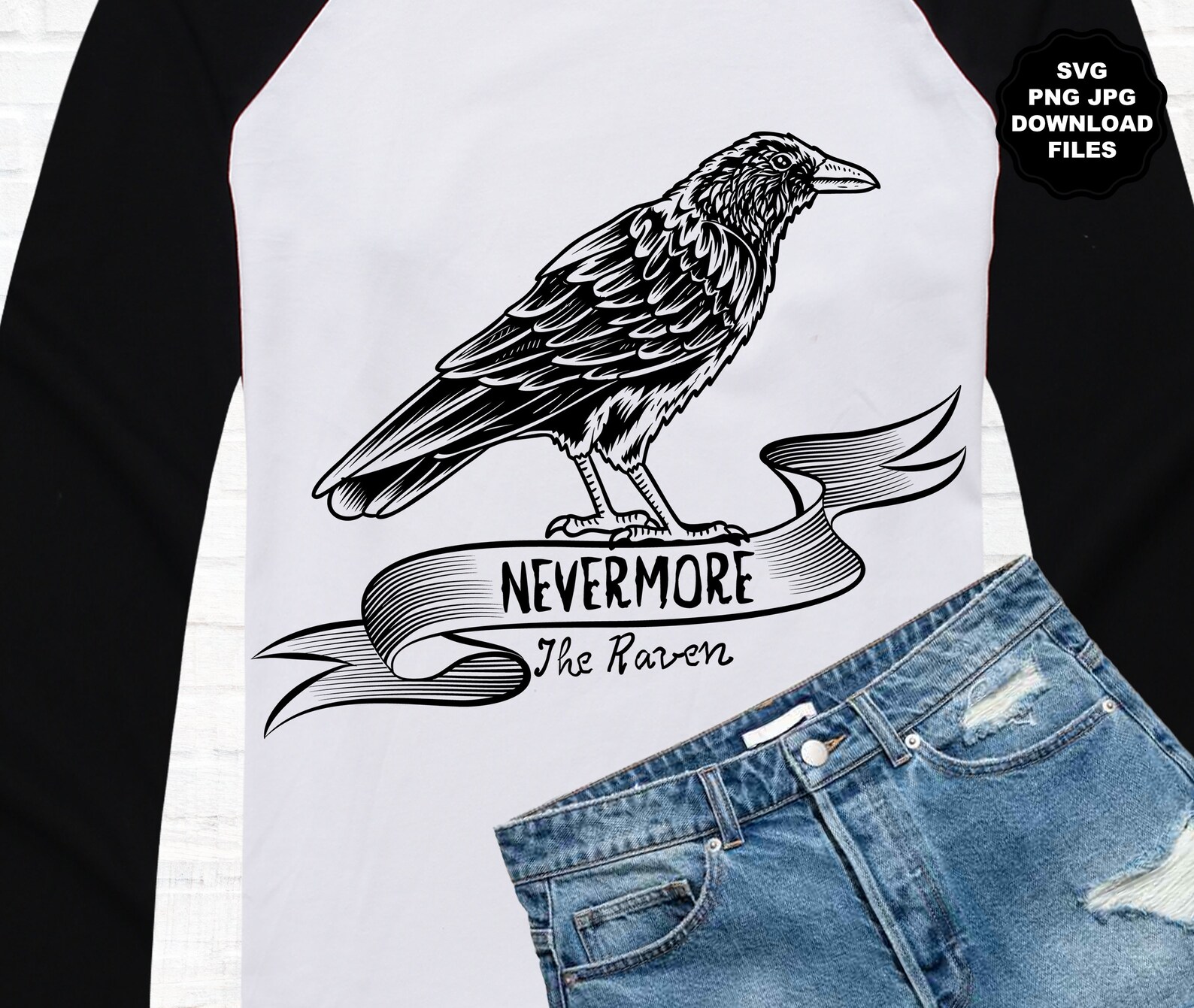 Black Raven SVG Nevermore Edgar Allan Poe SVG the Raven SVG - Etsy