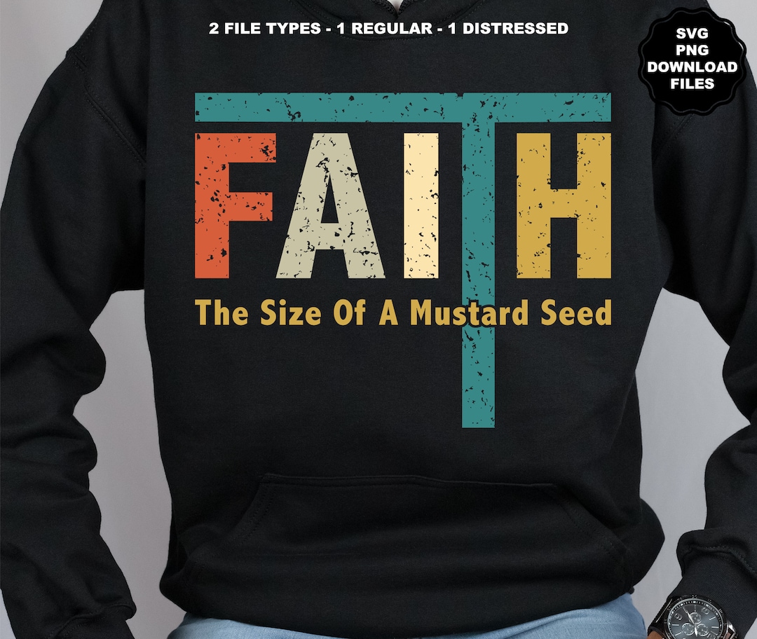 Faith Mustard Seed Cross SVG, Faith Cross PNG, Faith Letters, Christian ...