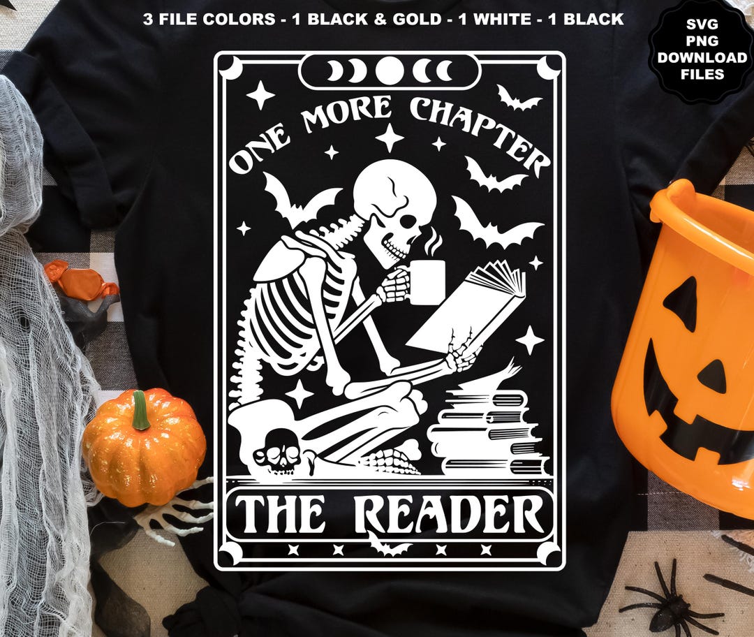 Skeleton Tarot Card the Reader SVG Skeleton Reading Book One More ...