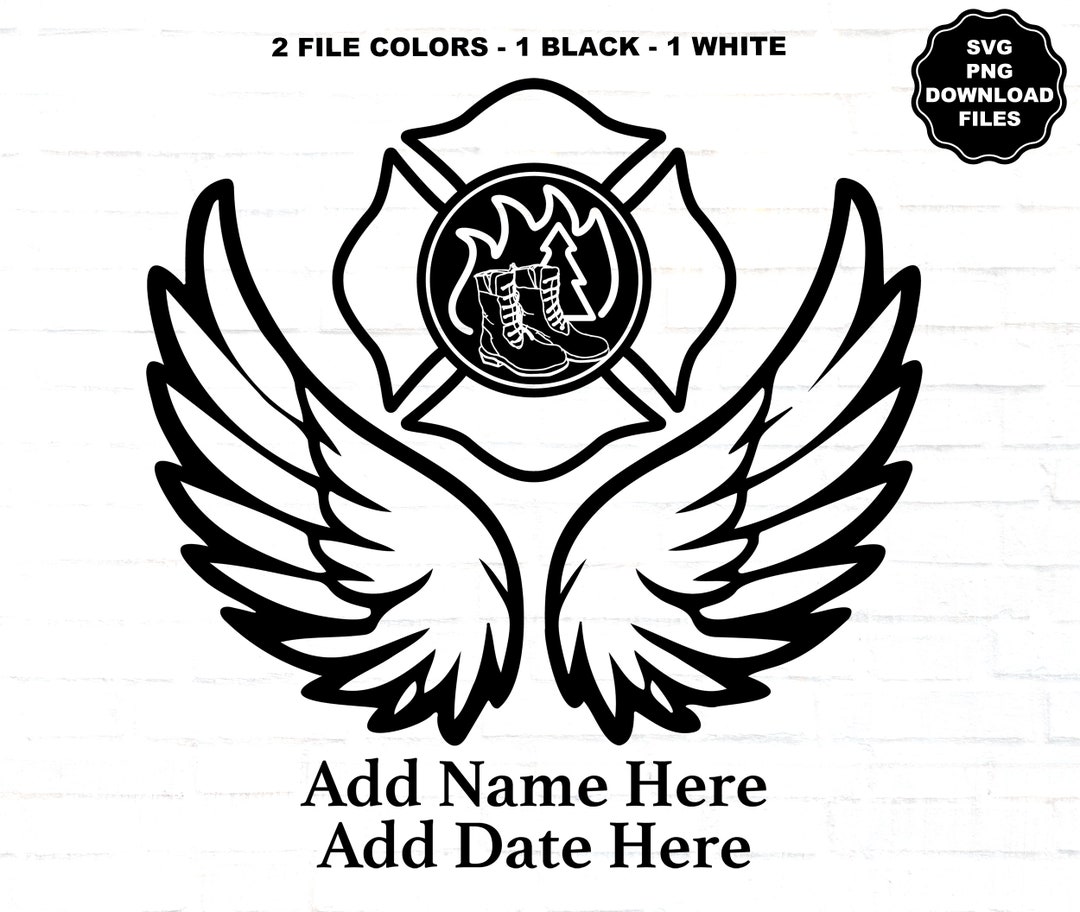 Firefighter Angel Wings, Maltese Cross, Fireman Emblem, Boots, Fire ...
