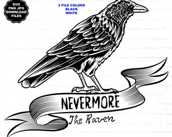 The Raven Nevermore Svg - Etsy