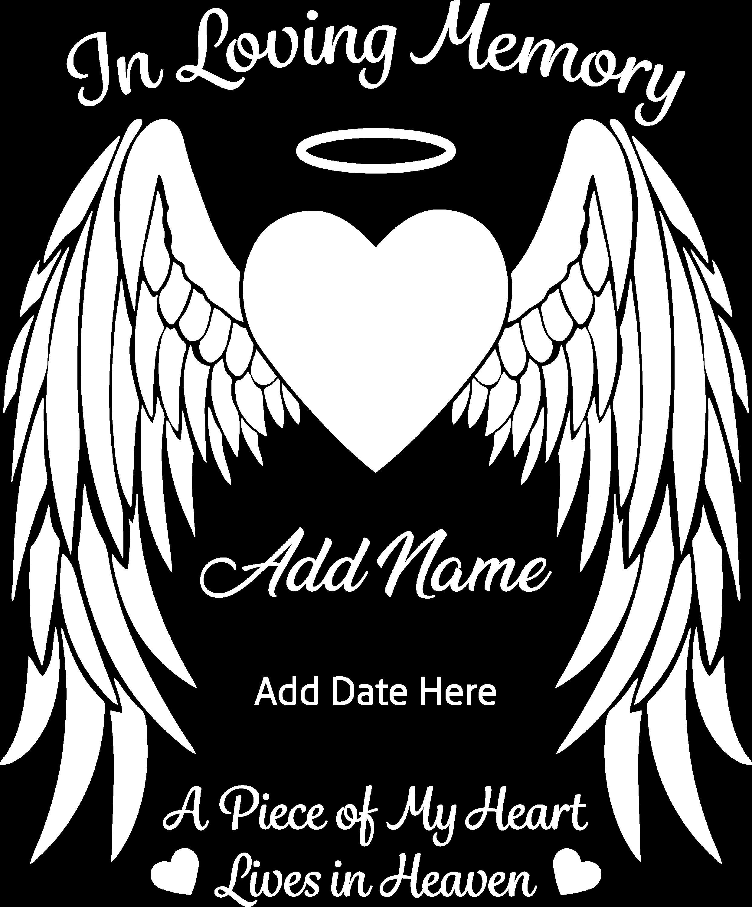 In Loving Memory Angel Wings SVG Angel Wings Heart Halo Heaven - Etsy ...