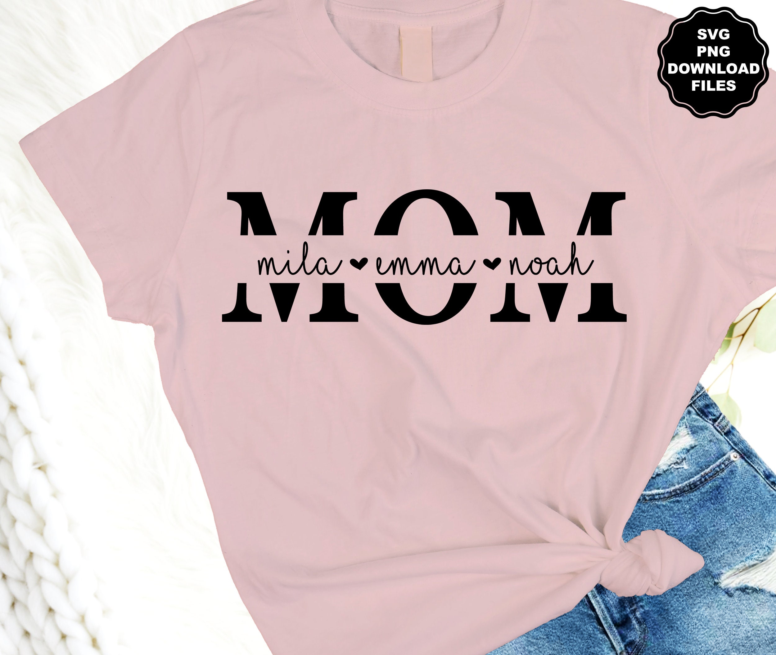 Mom Split Monogram Svg Add Kids Names Mama Svg Nina Svg - Etsy