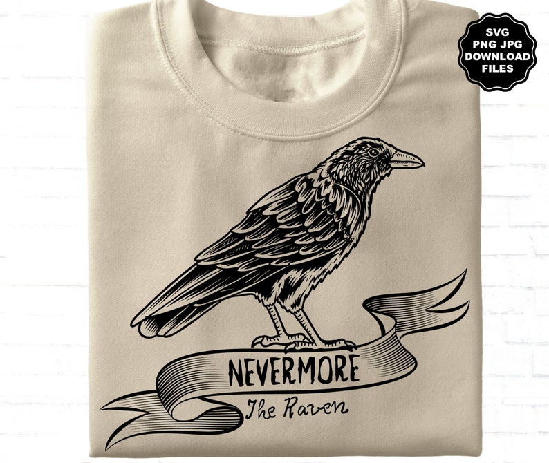 Black Raven SVG, Nevermore Edgar Allan Poe SVG, the Raven SVG, Lenore ...