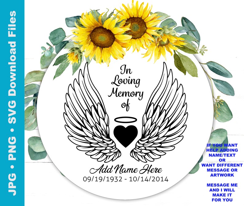 In Loving Memory of SVG Angel Wings SVG PNG Add Loved Ones - Etsy