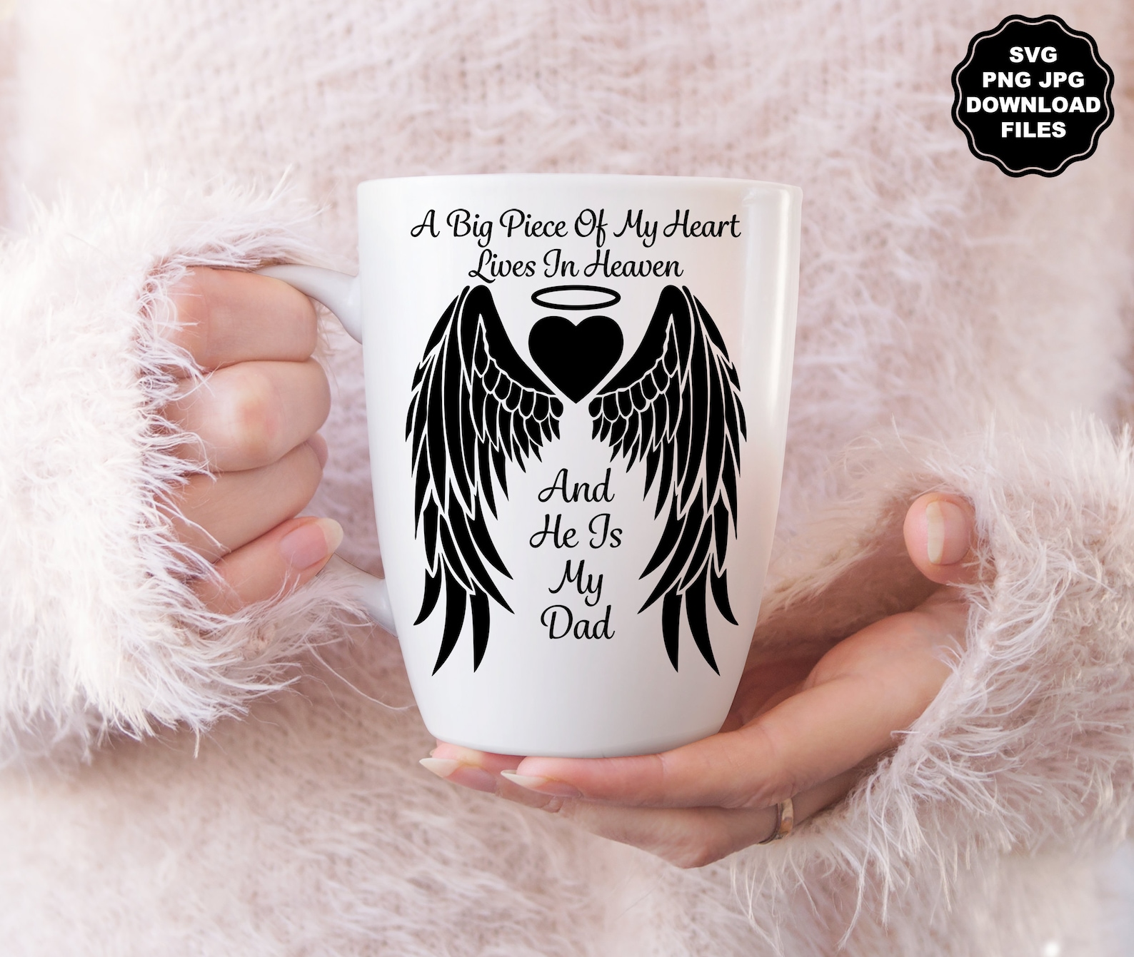 A Big Piece of My Heart Lives in Heaven, and He is My Dad, Angel Wings ...