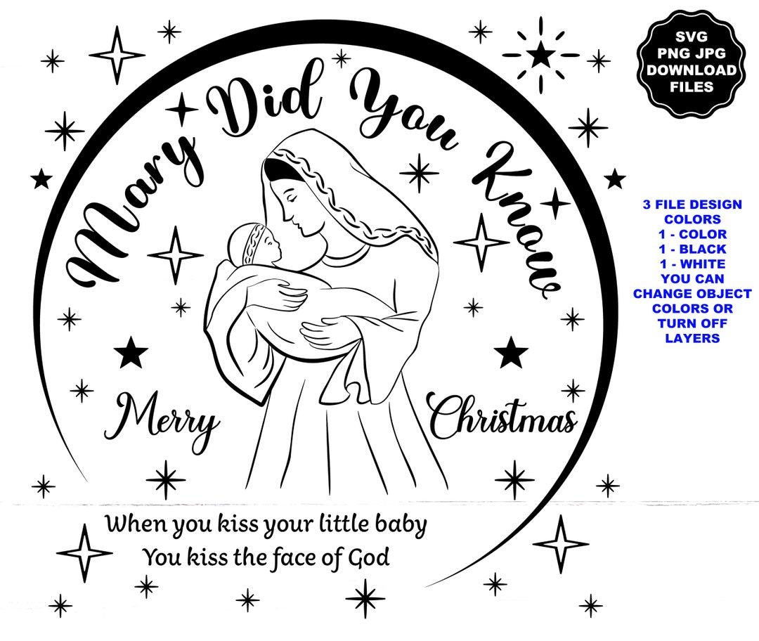 Mary Did You Know SVG, Mary Baby Jesus SVG, Birth of Jesus, Christmas T ...