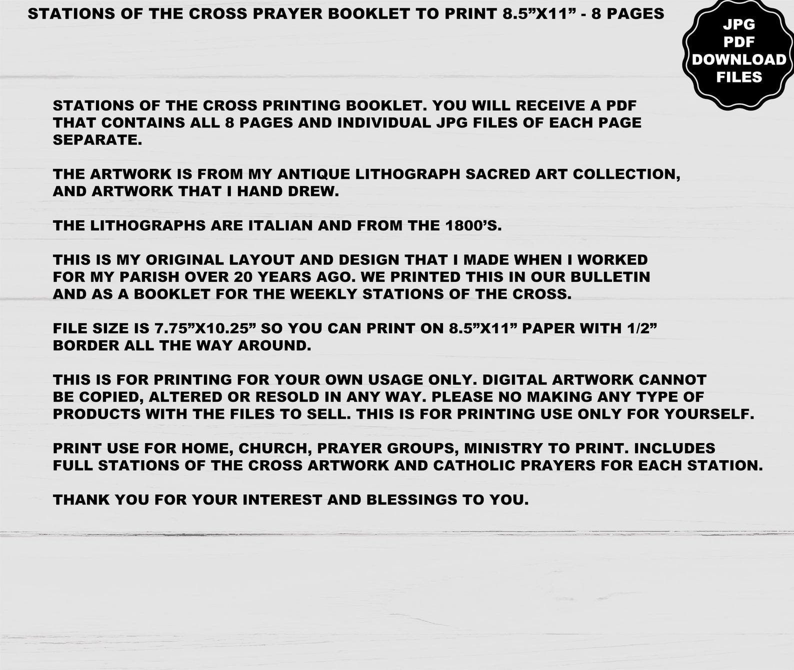 Stations of the Cross Lent Prayer Booklet to Print 8.5”X11” 8 Pages ...