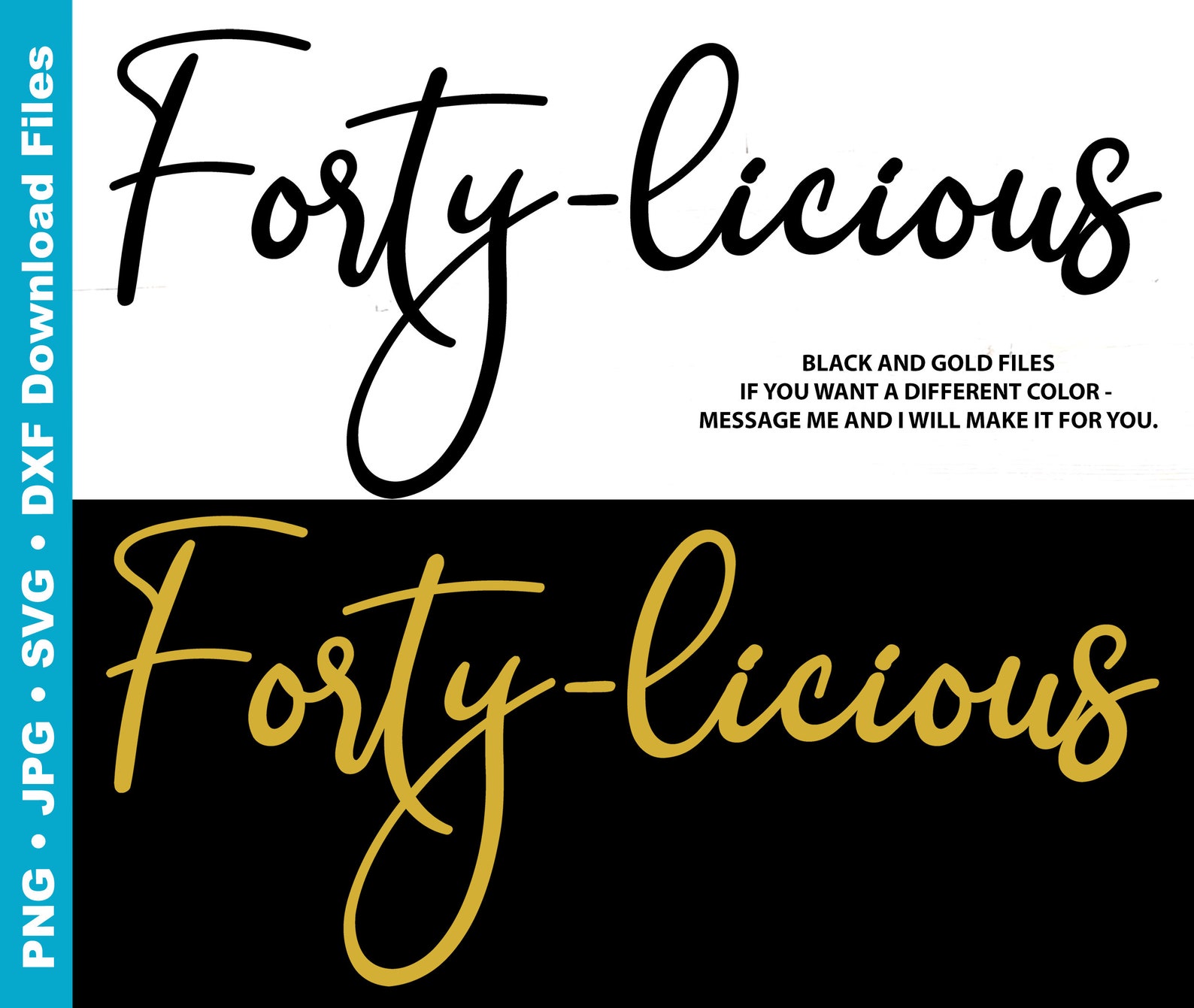 Forty-licious SVG, Add Name, 40th Birthday Celebration, Birthday T ...