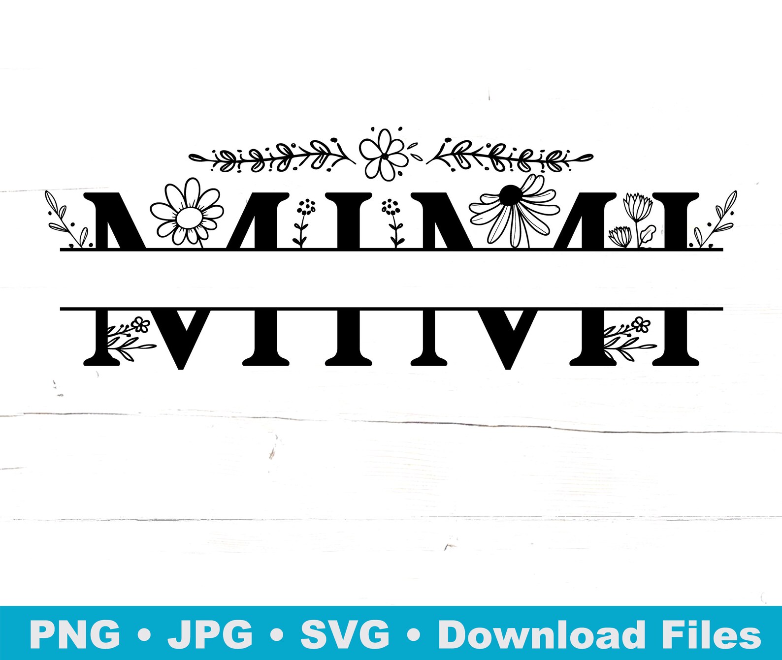 Mom Split Monogram Svg Add Kids Names Svg Wildflower Split - Etsy