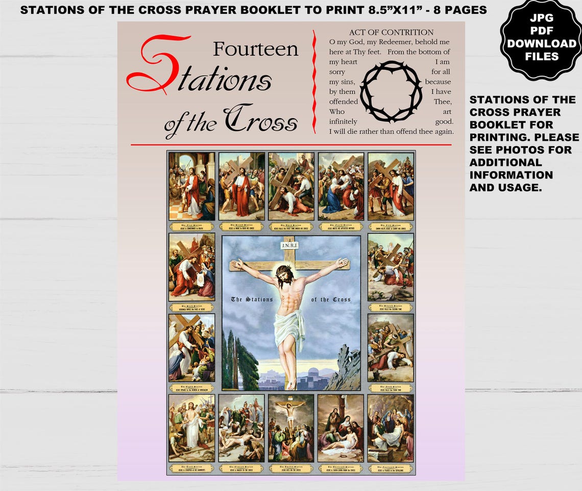 Stations of the Cross Lent Prayer Booklet to Print 8.5”X11” 8 Pages ...