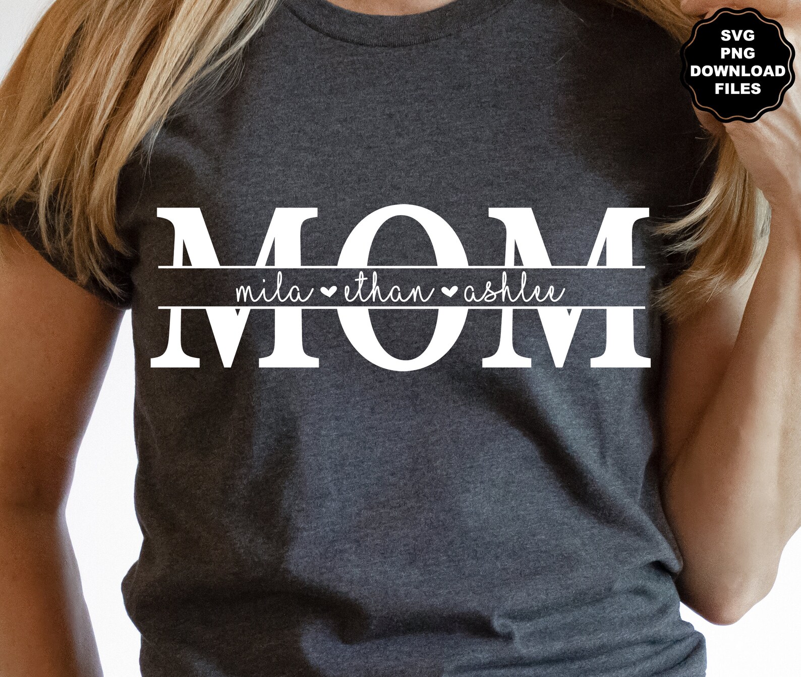 Mom Split Monogram SVG, Add Kids Names I Will Custom Personalize for ...