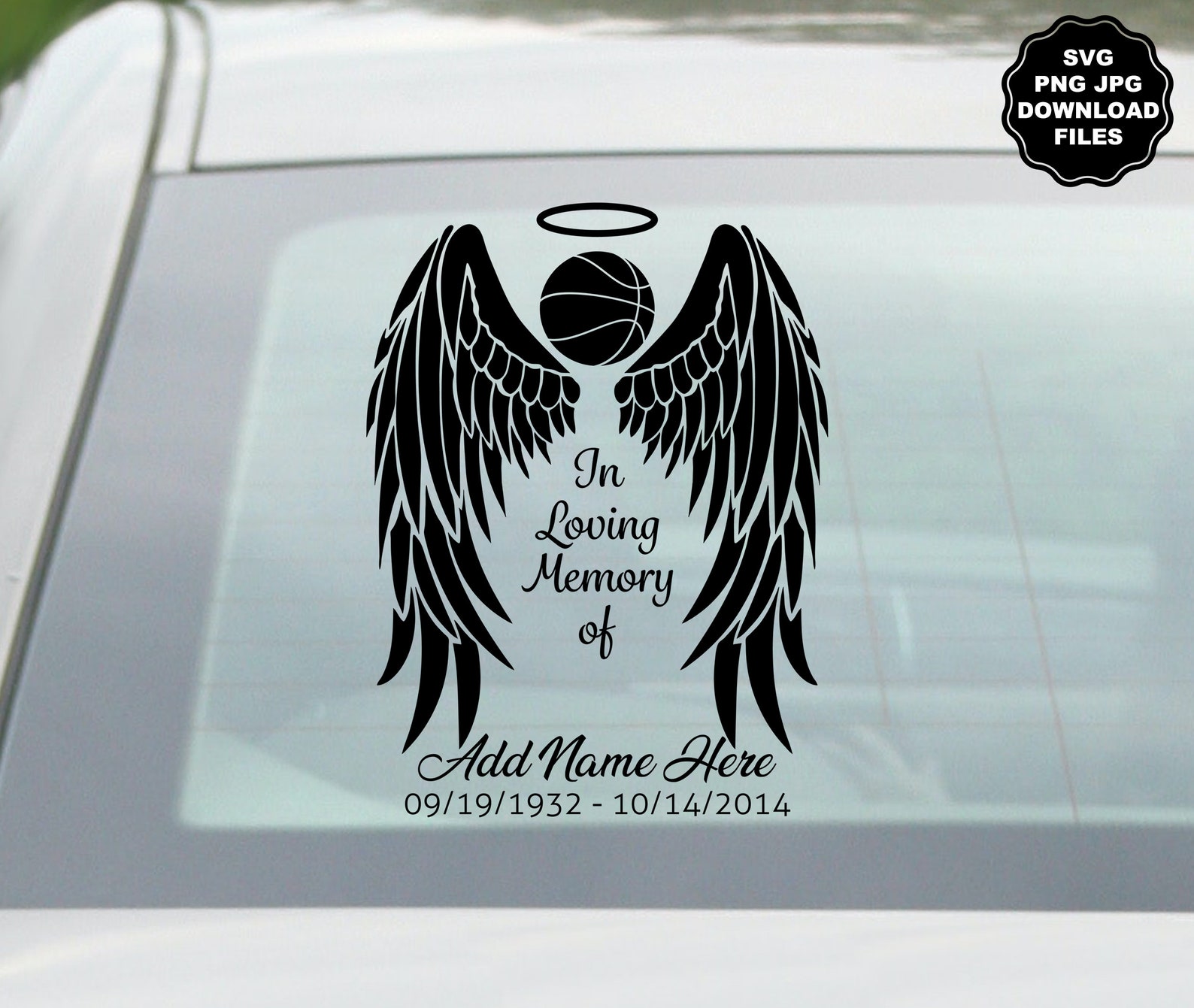 In Loving Memory Angel Wings SVG Add Name W Wings Angel - Etsy