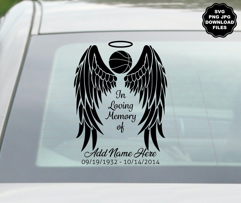 In Loving Memory Angel Wings SVG Add Name W Wings Angel - Etsy