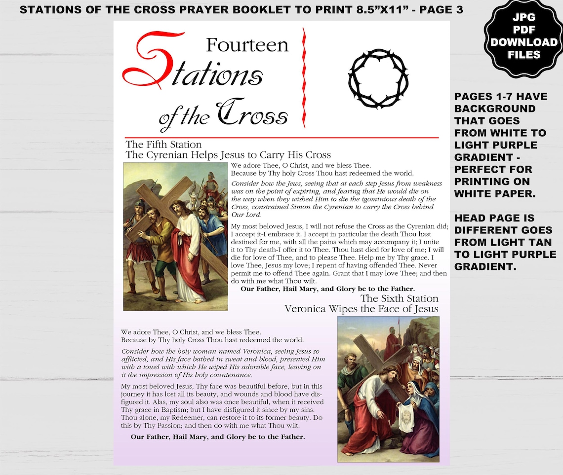 Stations of the Cross Lent Prayer Booklet to Print 8.5”X11” 8 Pages ...