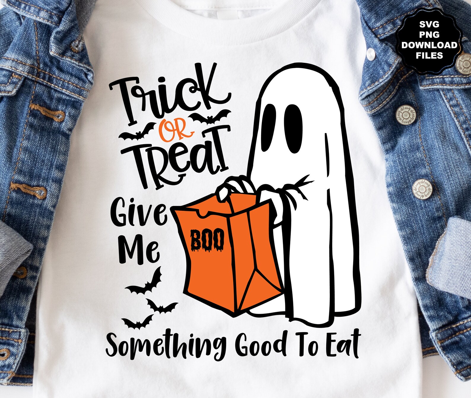 Trick or Treat Ghost SVG With Candy Bag Give Me Something Good to Eat ...
