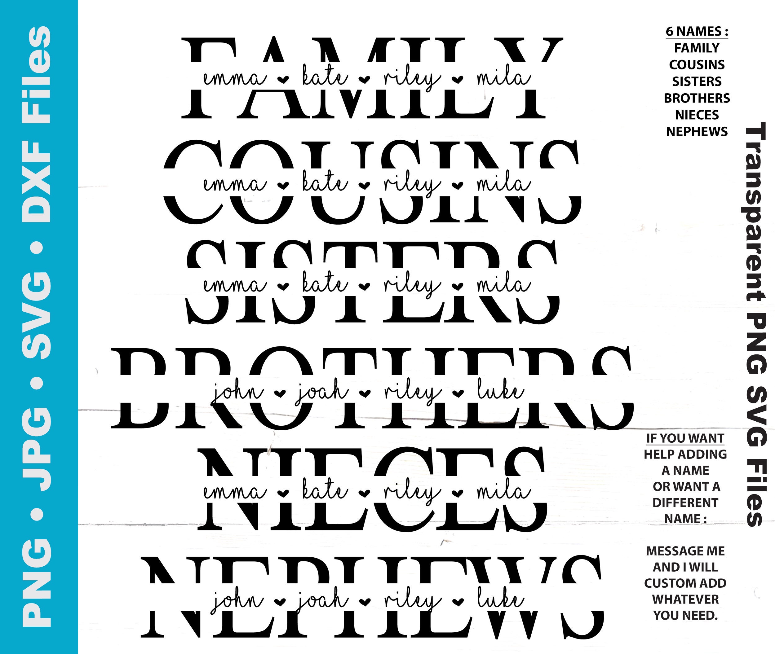 Familia svg, Primos svg, Hermanas svg, Hermanos svg, Sobrinas Svg ...