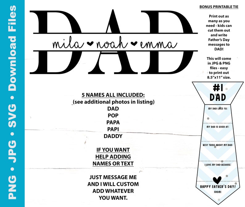 DAD Split Monogram Svg Daddy Svg Pop Svg Papa Svg Papi - Etsy