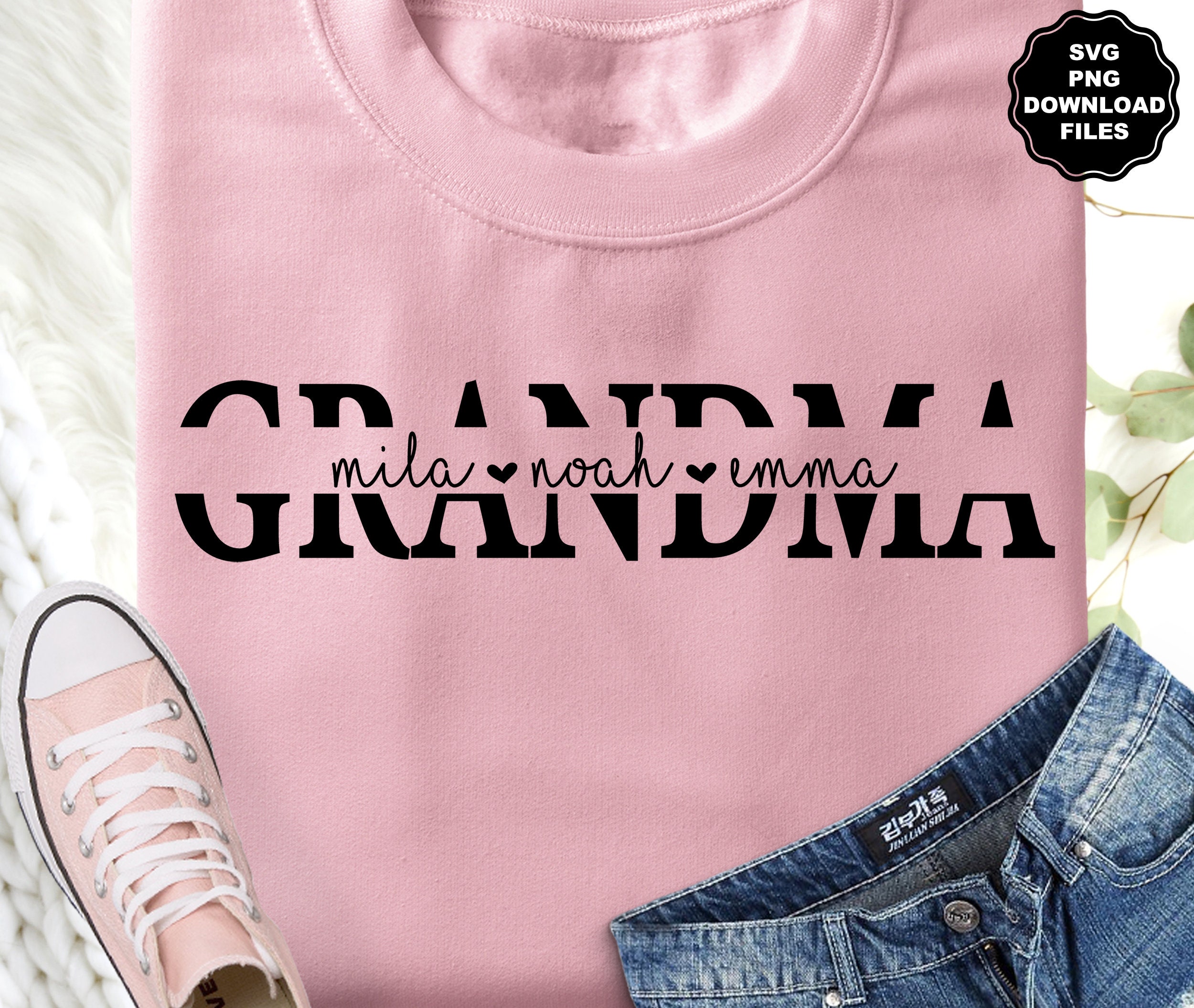 Grandma Split Monogram Svg Png, Sunflower Split Monogram Svg Png, Add ...