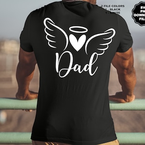 Dad Angel Wings SVG, in Loving Memory, Angel Wings Heart, Name With ...