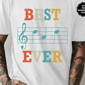 Best Dad Ever SVG, Dad Music Notes SVG, Musician Dad Father Music ...