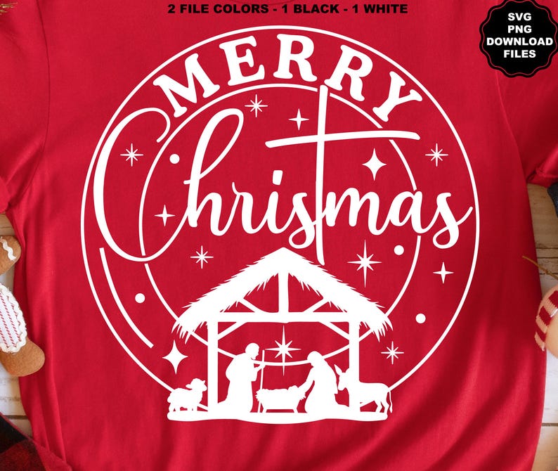 Christmas SVG PNG, Manger SVG, Merry Christmas, Manger Silhouette ...