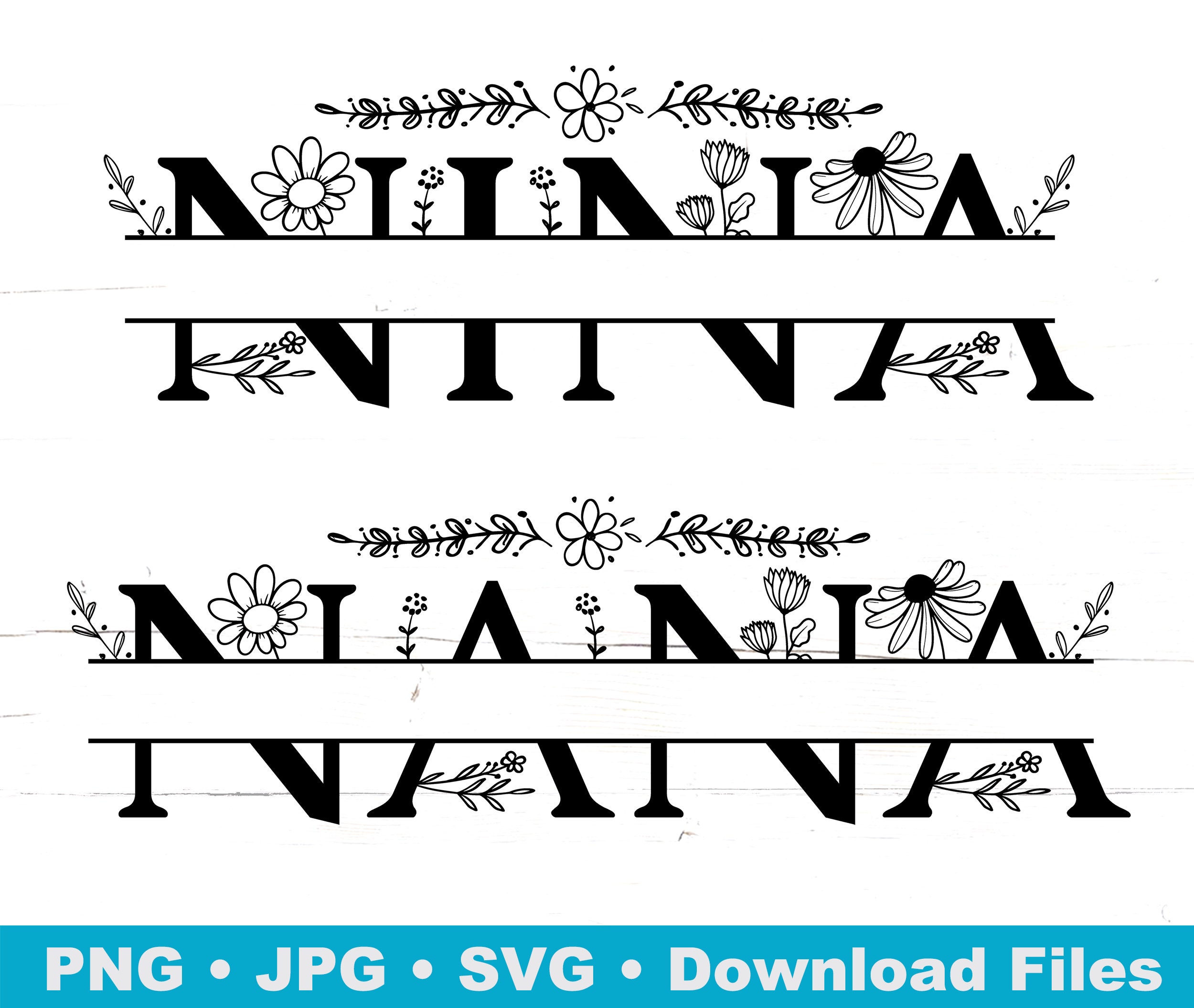 Mom Split Monogram Svg Add Kids Names Svg Wildflower Split - Etsy