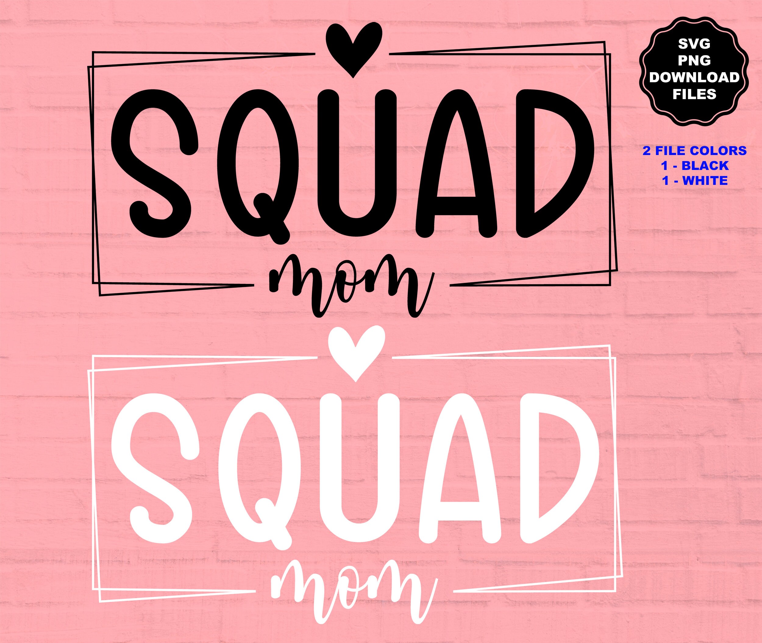 Squad Mom SVG Frame Border Heart Squad Mom Squad Mom - Etsy Australia