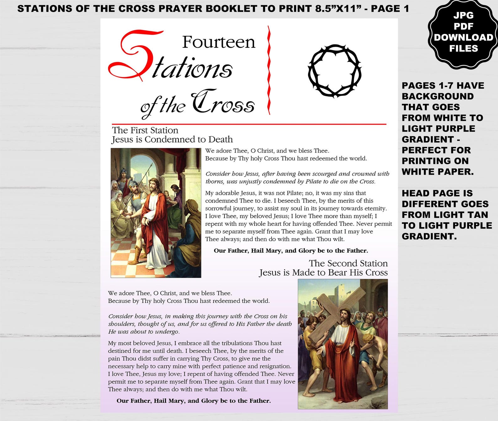 Stations of the Cross Lent Prayer Booklet to Print 8.5”X11” 8 Pages ...