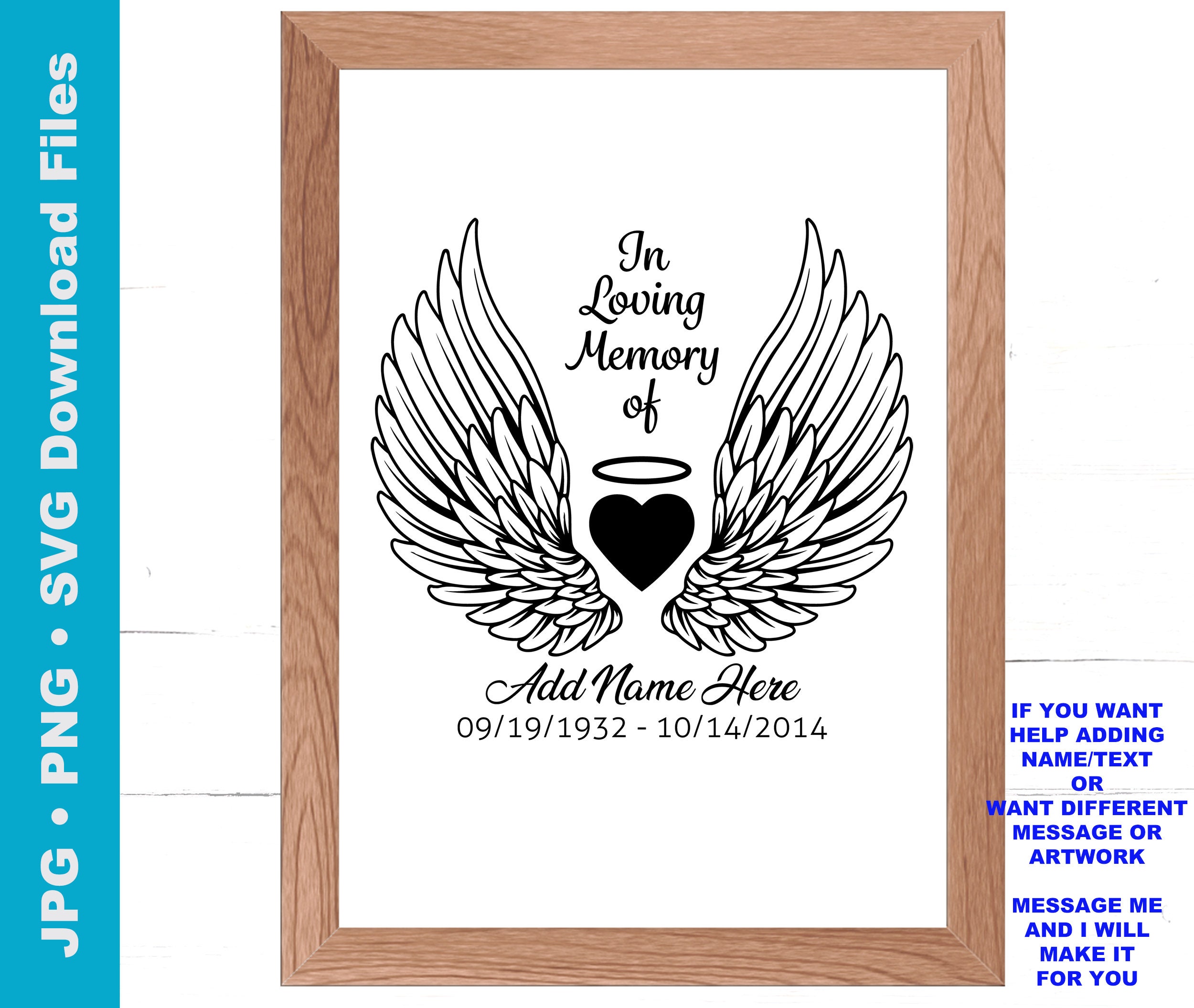 In Loving Memory of SVG Angel Wings SVG PNG Add Loved Ones - Etsy