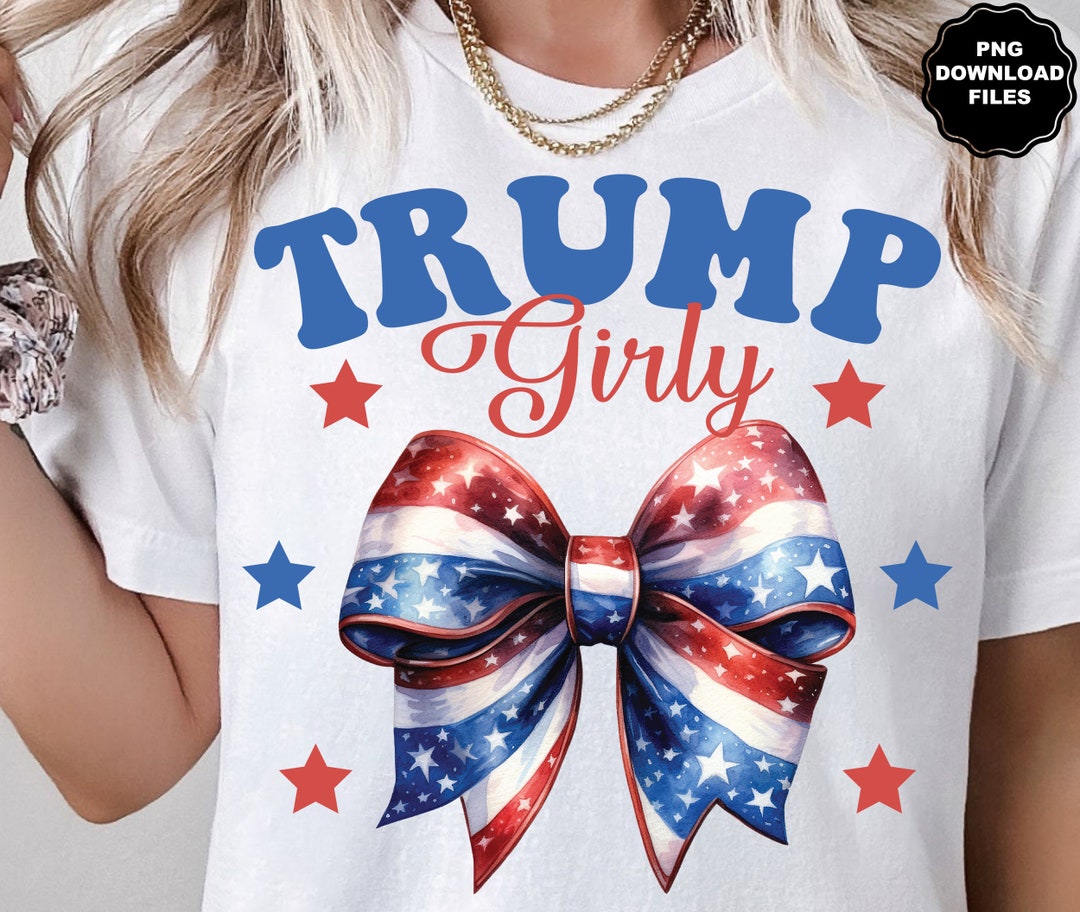 Trump 2024 Trump Girly American Trump Girl Bow American Flag Trump ...
