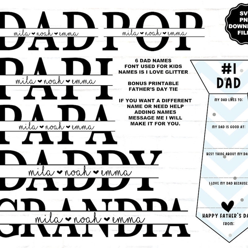 Papa Add Names Png - Etsy UK