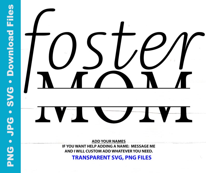 Foster Mom Svg Add Kids Names Svg Foster Mom With Names | Etsy